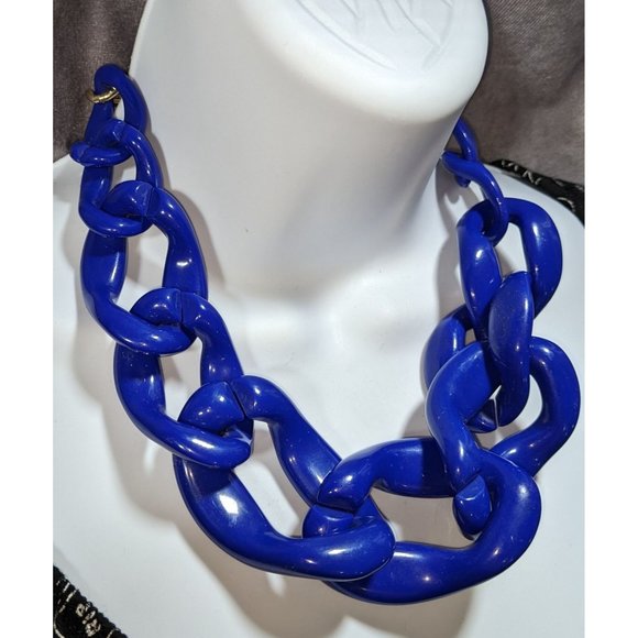 Jewelry | Chunky Blue Acrylic Chain Necklace | Poshmark